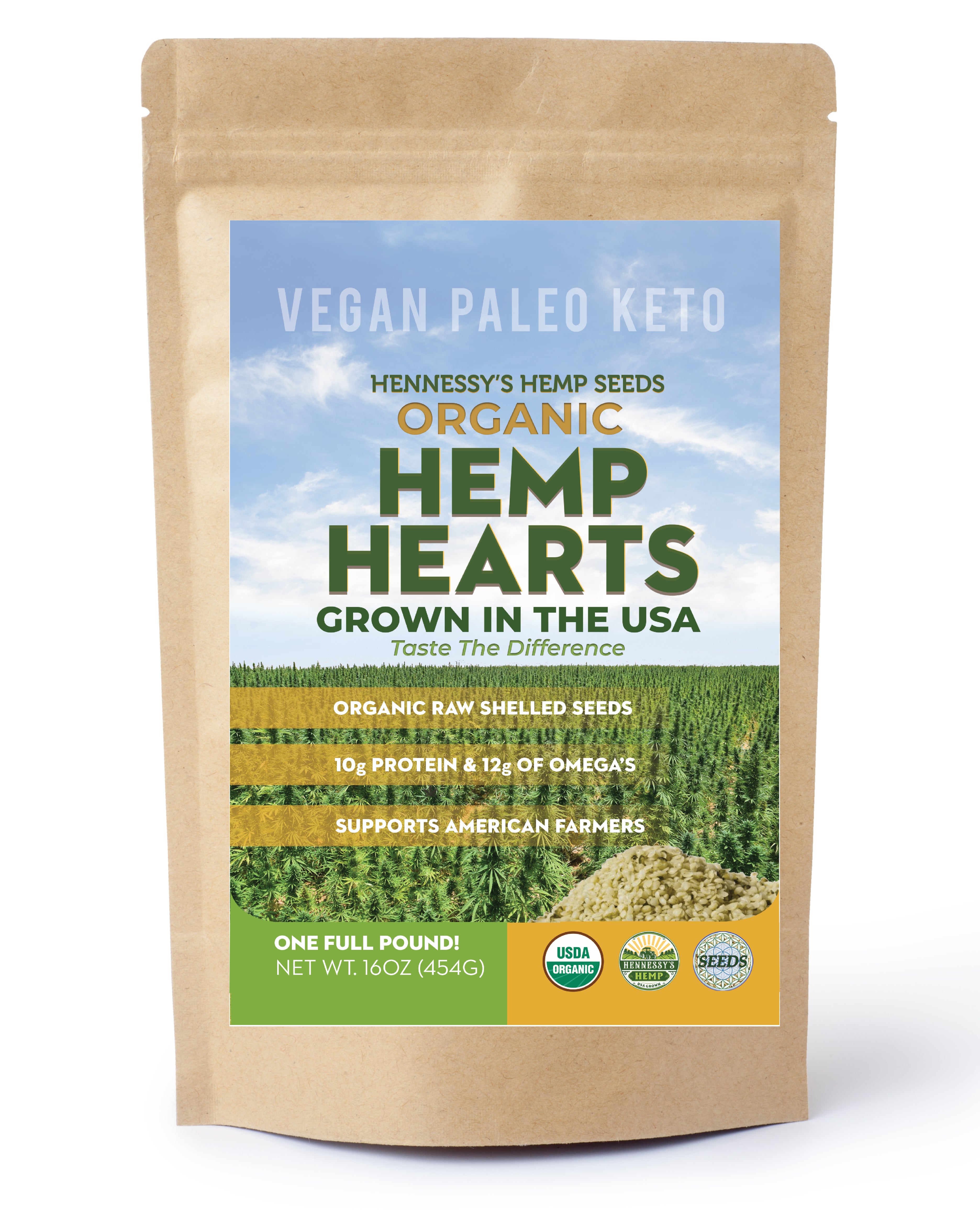 Hennessy Organic Hemp Hearts 1LB Pouch – Hennessy's Hemp